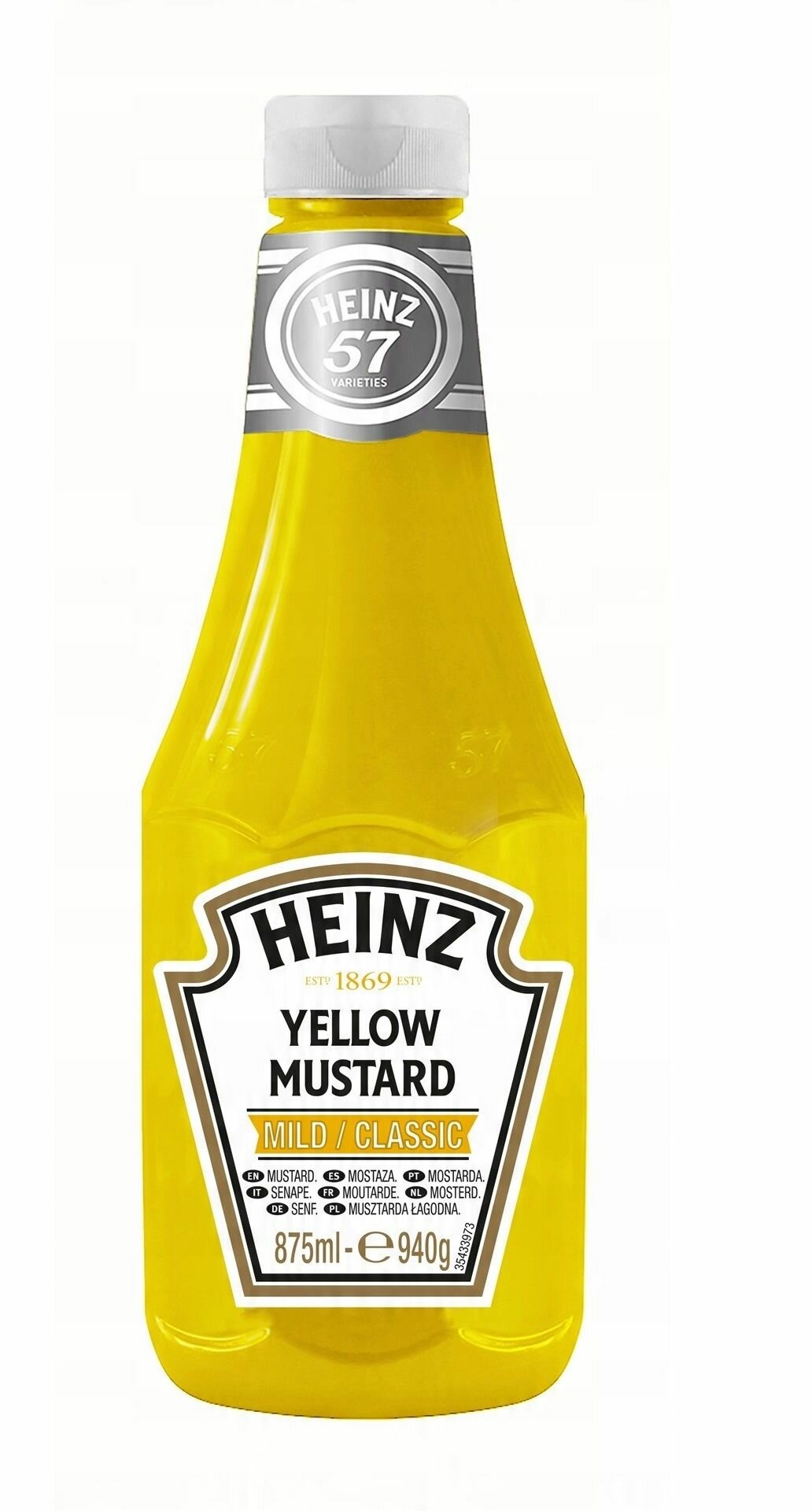 Горчица Mild Yellow Mustard (импорт), Heinz, Великобритания, 875 мл (940 г)
