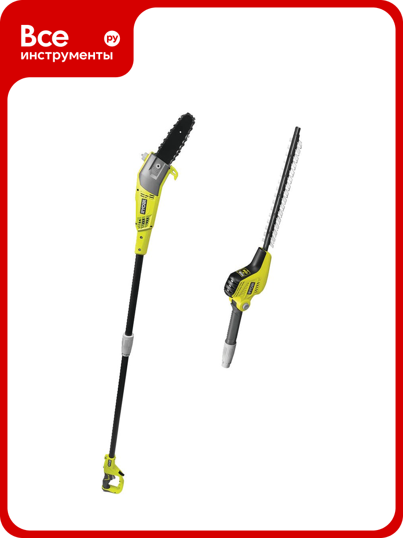 Комплект Ryobi: электрический цепной высоторез и кусторез RP750450 5133002315, 200 мм, резиновая