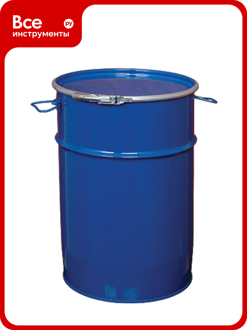 Бочка Дигрус 50 л, стальная крышка-обруч, 386x386x560 мм, стальная, синяя БКО-С-50-С/Д, из оцинкованной