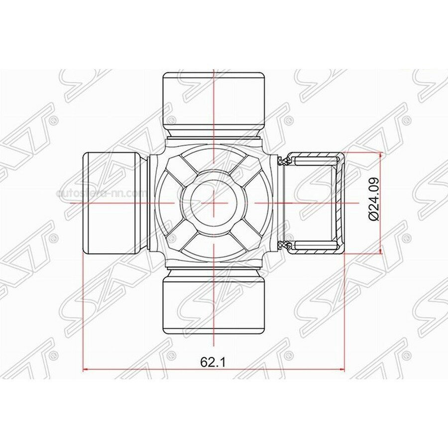 SAT STKG0325100D Крестовина карданного вала MAZDA CX-9 07-13/KIA SPORTAGE SL 10-16/HONDA PILOT YF4 09-15