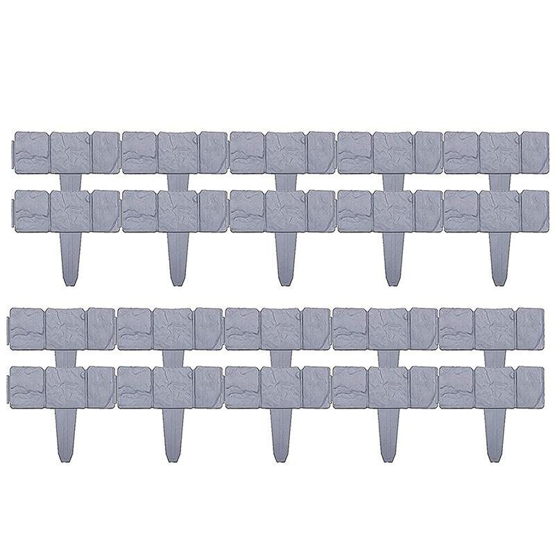 Декоративные бордюрные панели для садового забора из пластика с эффектом камня, для клумб, газонов и растений, 20 шт.