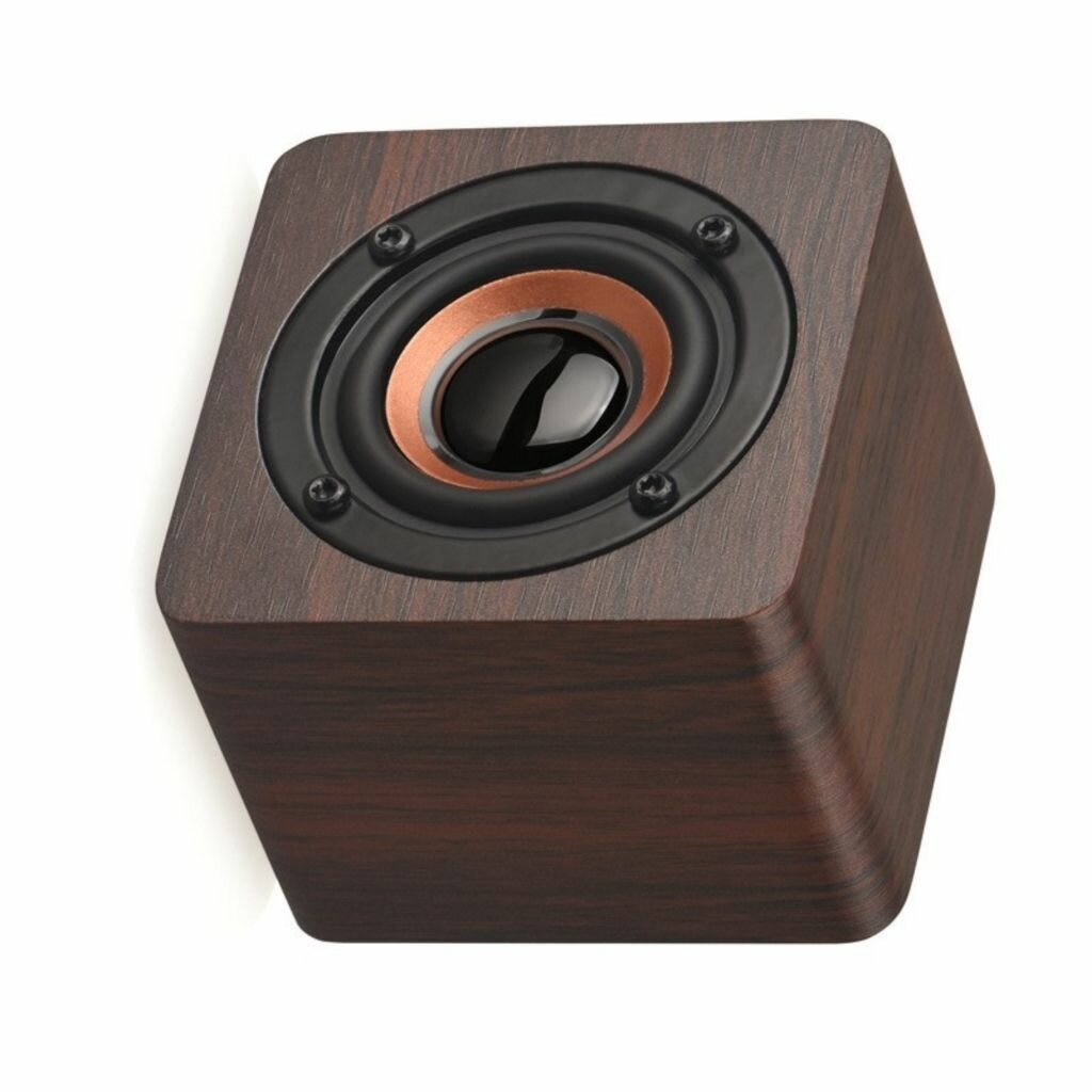 Колонки, Мини-ретро деревянная беспроводная Bluetooth 5.0 стерео колонка - орех, 1 набор