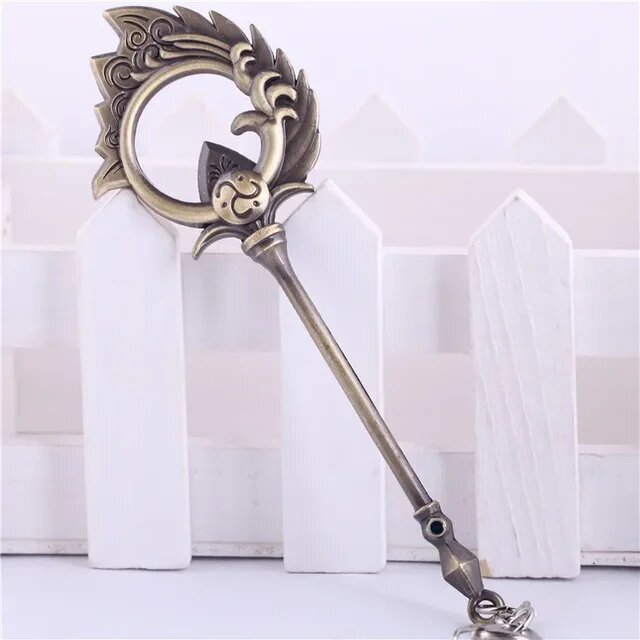 League of Legendes Nami, модель оружия, кулон, брелок для мужчин и мальчиков, винтажный металлический брелок для ключей, искатель фанатов, коллекционные ювелирные изделия, подарок