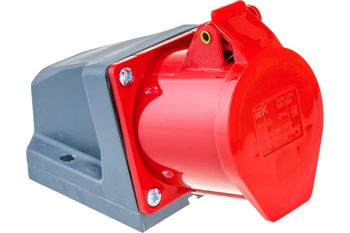 IEK Розетка наружная настенная 32А 3P+E 380В IP44 PSR12-032-4 для наружной установки