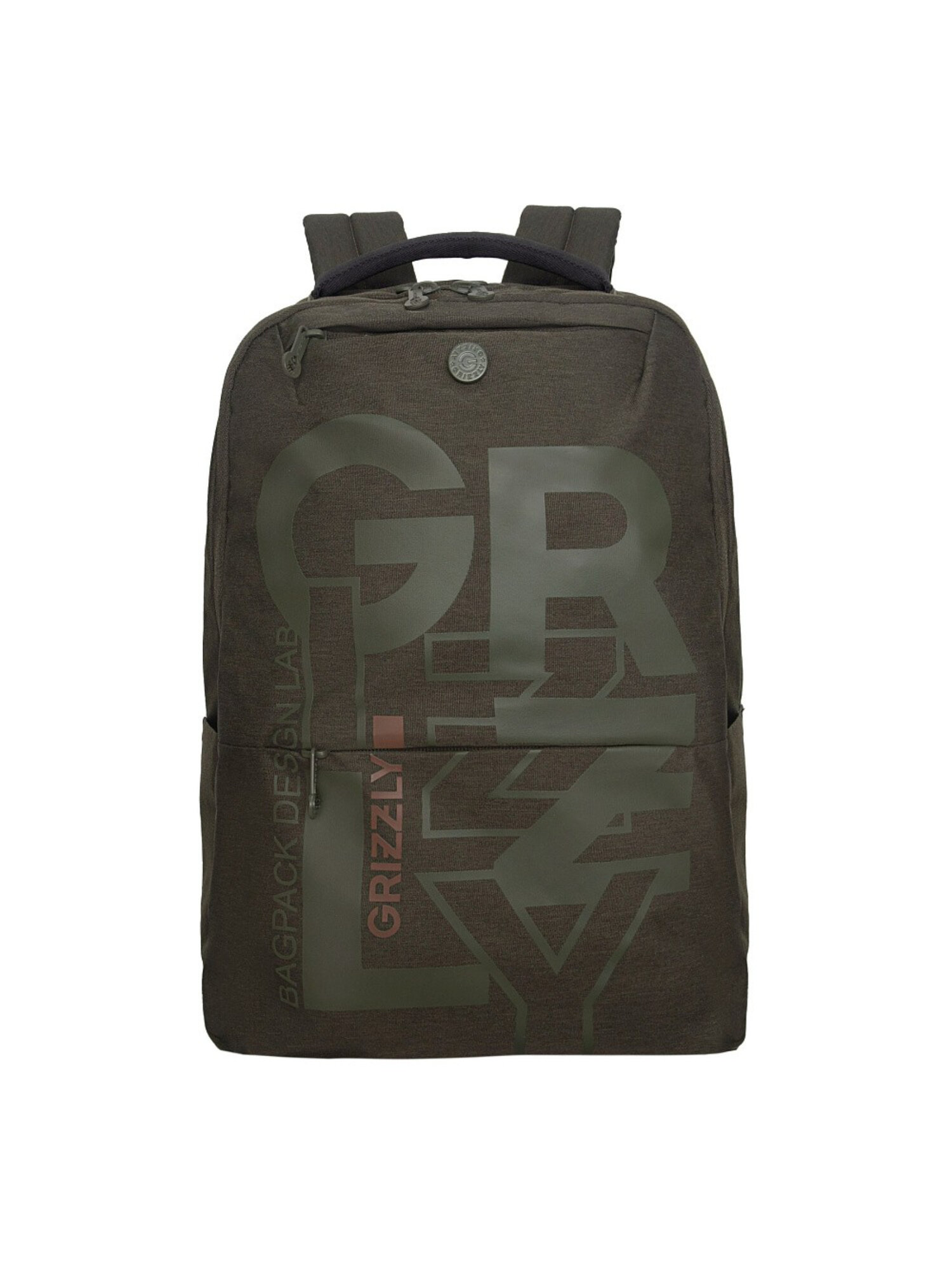 Рюкзак городской молодежный GRIZZLY, RU-537-3, хаки, 29х43х15