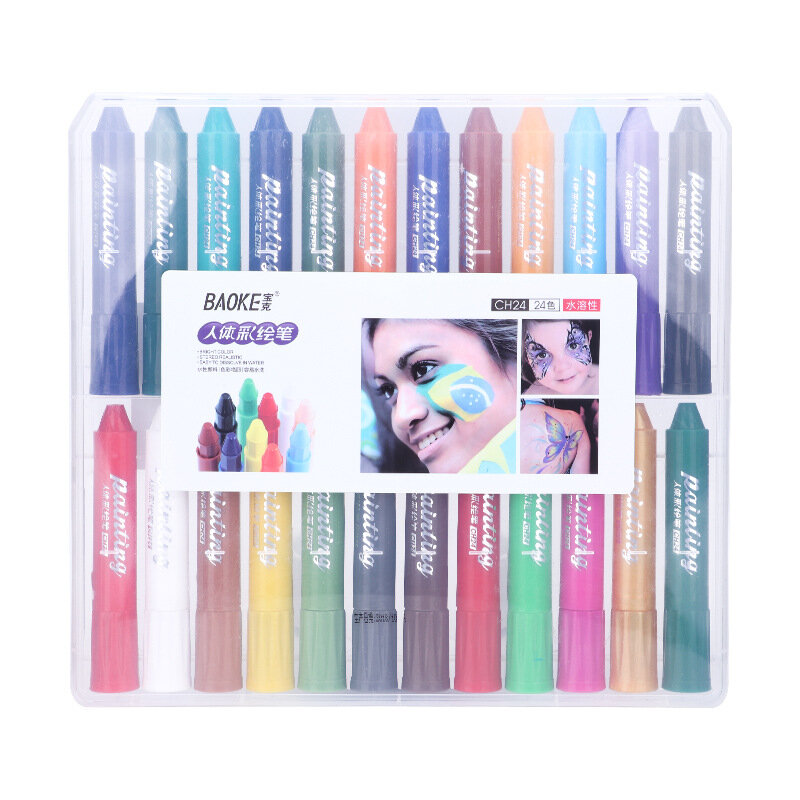 Ручка-карандаш Baoke CH06, водорастворимая, моющаяся, 24 цвета