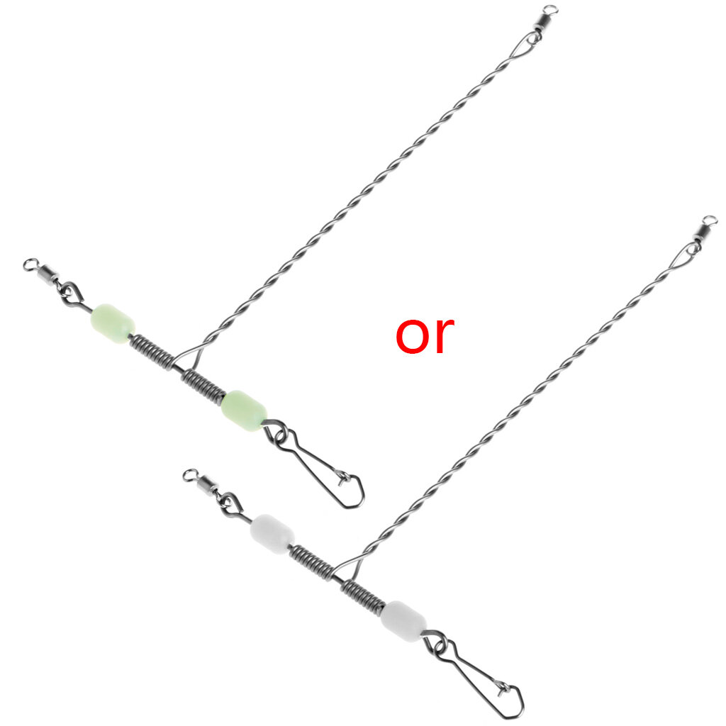 Рыболовный Тросовый Рычаг с Т Образными Светящимися Бусинами Из Нержавеющей Стали для Снаряжения Снастей для Рыбалки на Открытом Воздухе