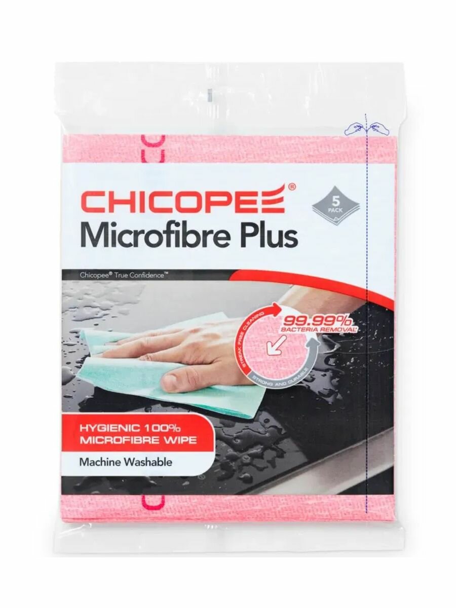 CHICOPEE Салфетки для уборки Multifibre Plus красные 34х40 см, 1 упаковка - 5 штук