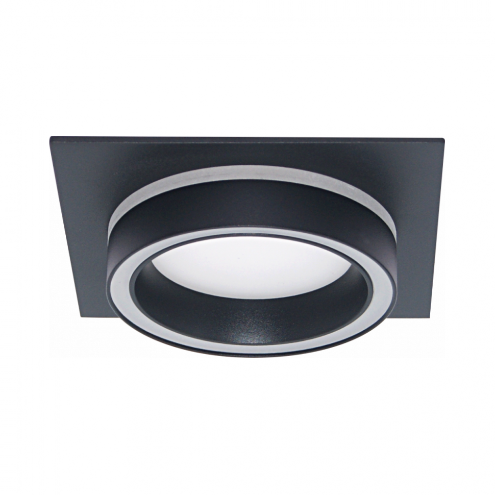 Светильник потолочный встраиваемый EKS TERRA для натяжных потолков, квадрат, черный, 105x105x45 мм (GX53, алюминий)