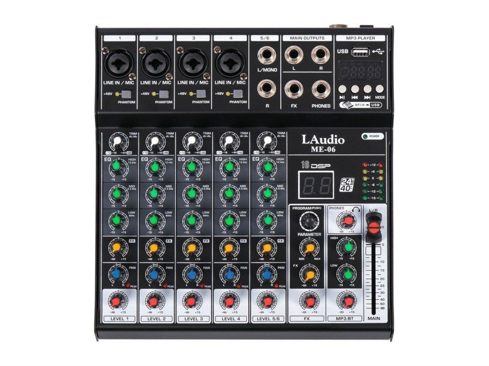 Laudio ME-06 Микшерный пульт, 6 каналов, серия PRO