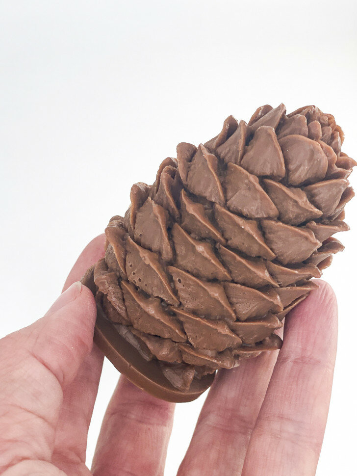 Шишка кедровая, cиликоновая форма для мыла, гипса, свечей 3D