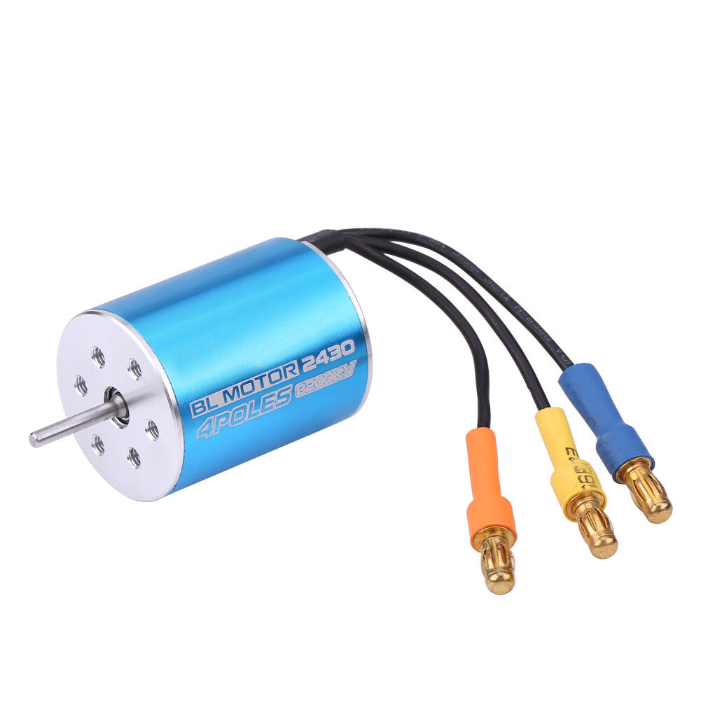 Бесколлекторный двигатель 2430 8200KV с 4 полюсами и валом ±2 мм для радиоуправляемых моделей автомобилей масштаба 1/16 и 1/18.