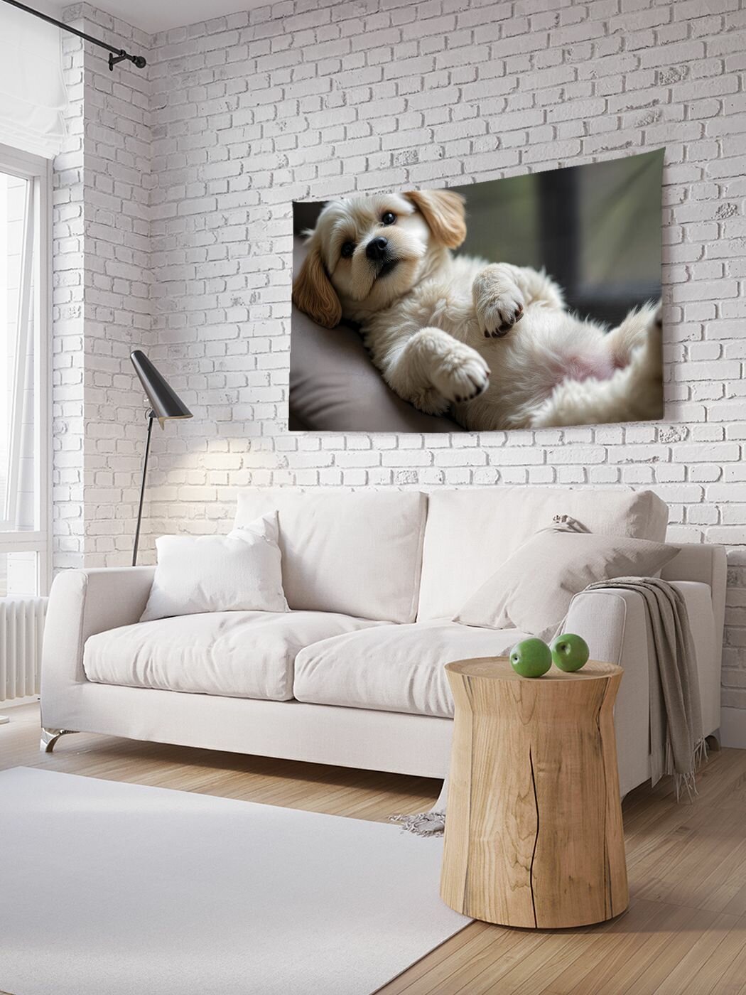 Фотопанно на стену тканевый горизонтальный "Гаванский бишон", 150х200 см, JoyArty