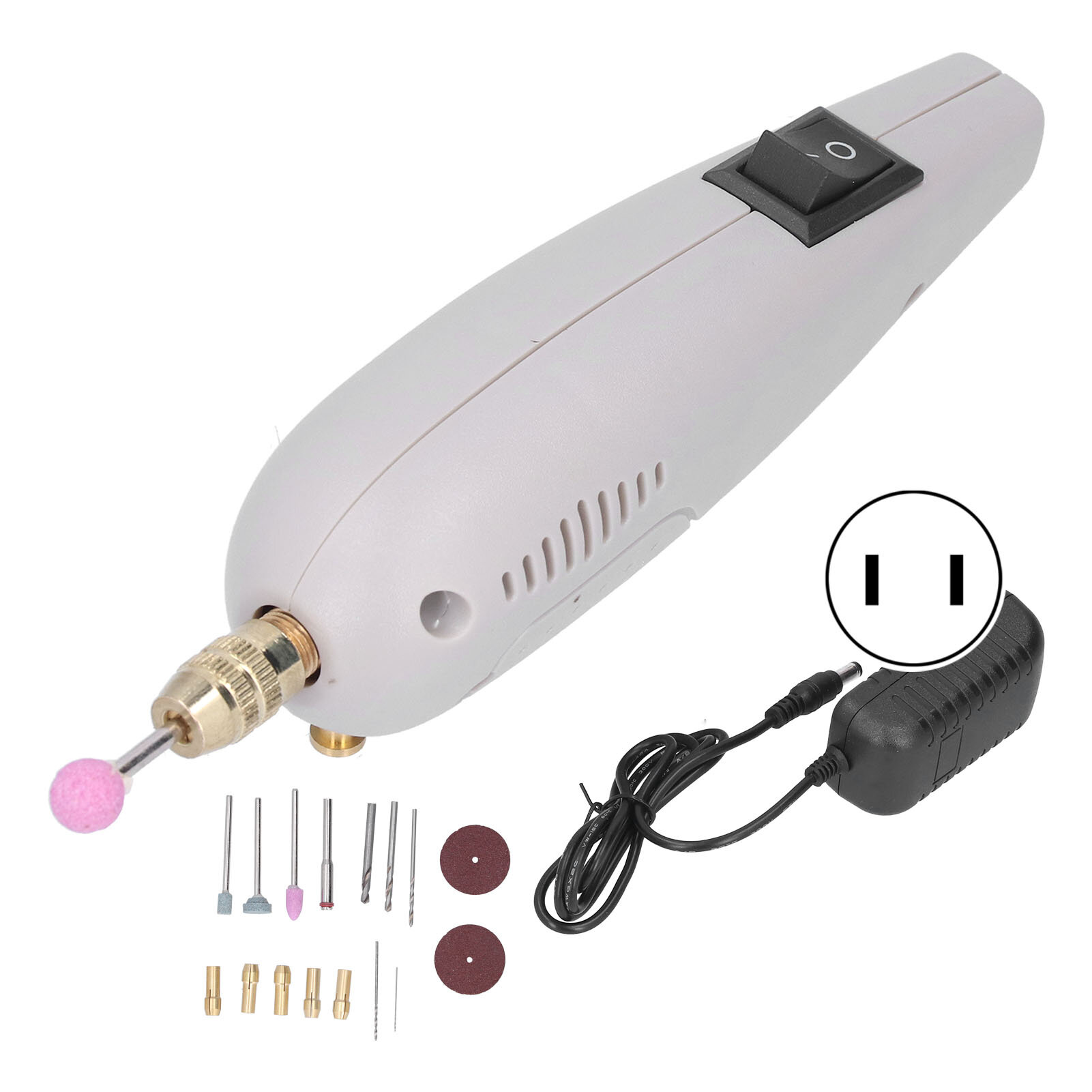 18Pcs Mini Electric Grinder Miniature Drill Engraving Pen Kit for Glass Ceramic P 500 1A