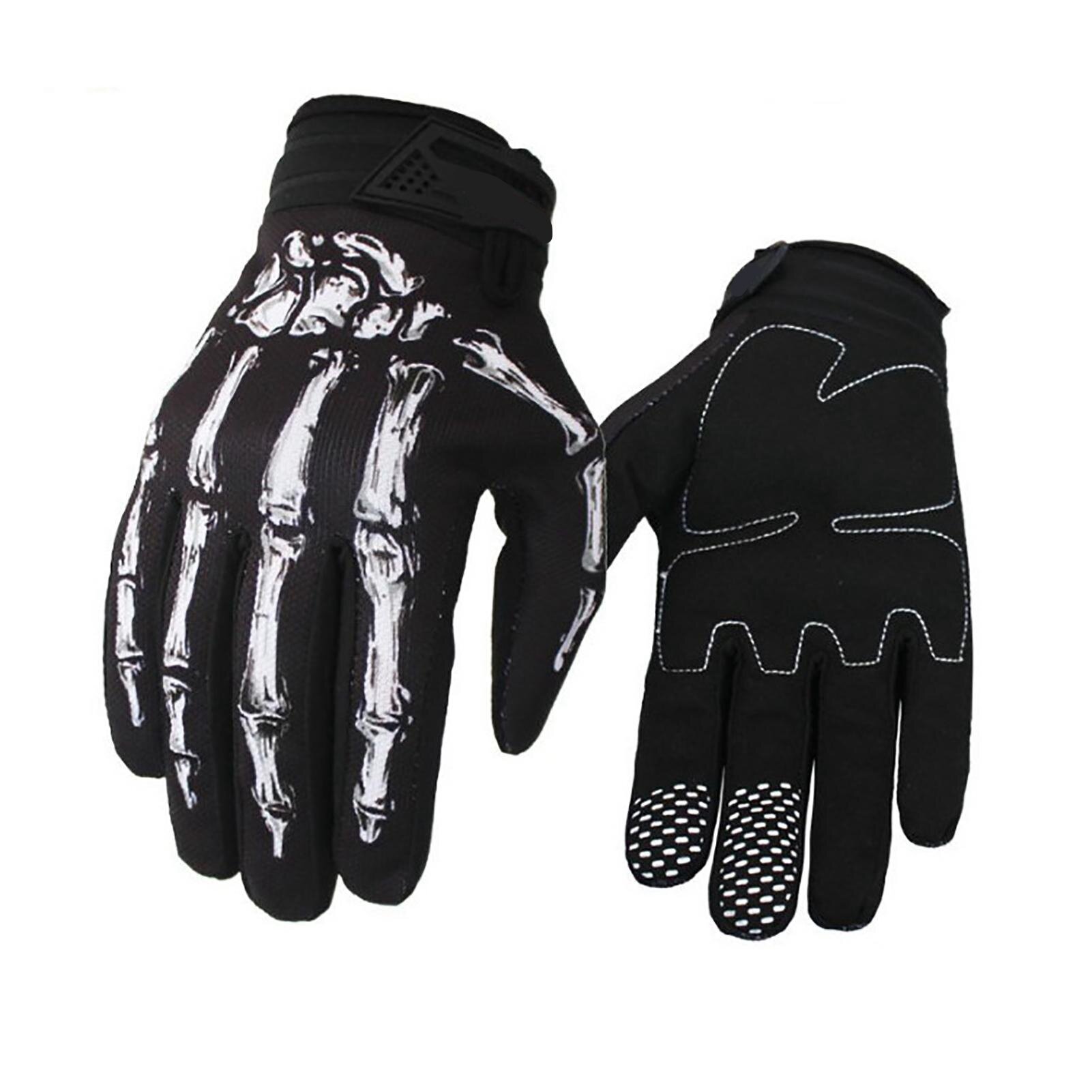 1 Pair Motorcycle Skeleton Bones Motocross Gloves Outdoor Windproof Waterproof MTB Sports