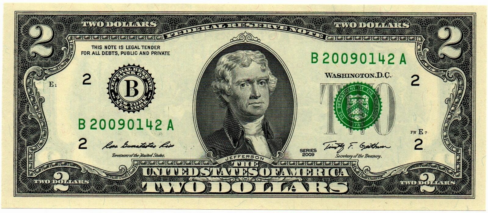 2 доллара 2009 год США 20090142