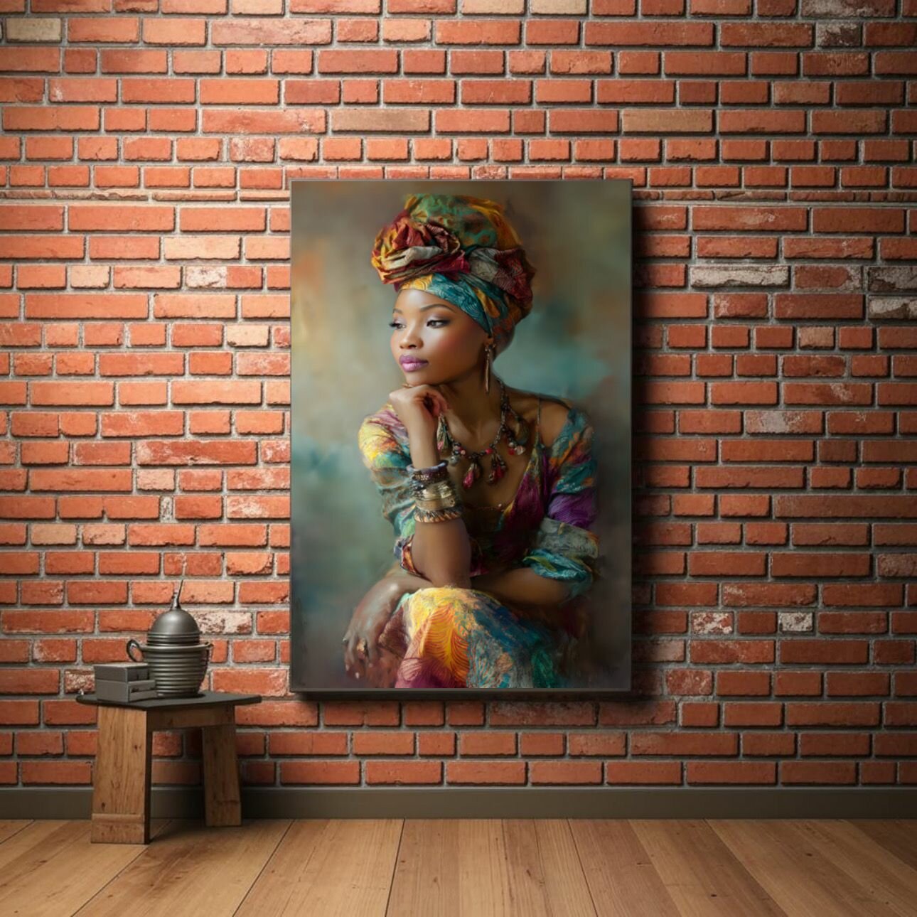 Картина Негритянка в чалме, африканский шарм, 20*30 см