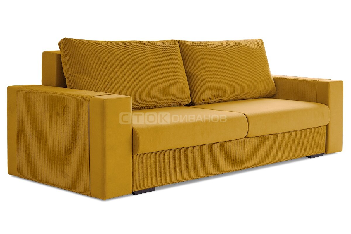 Диван Сток Диванов Калифорния Yellow желтый, механизм еврокнижка, с ящиком для хранения