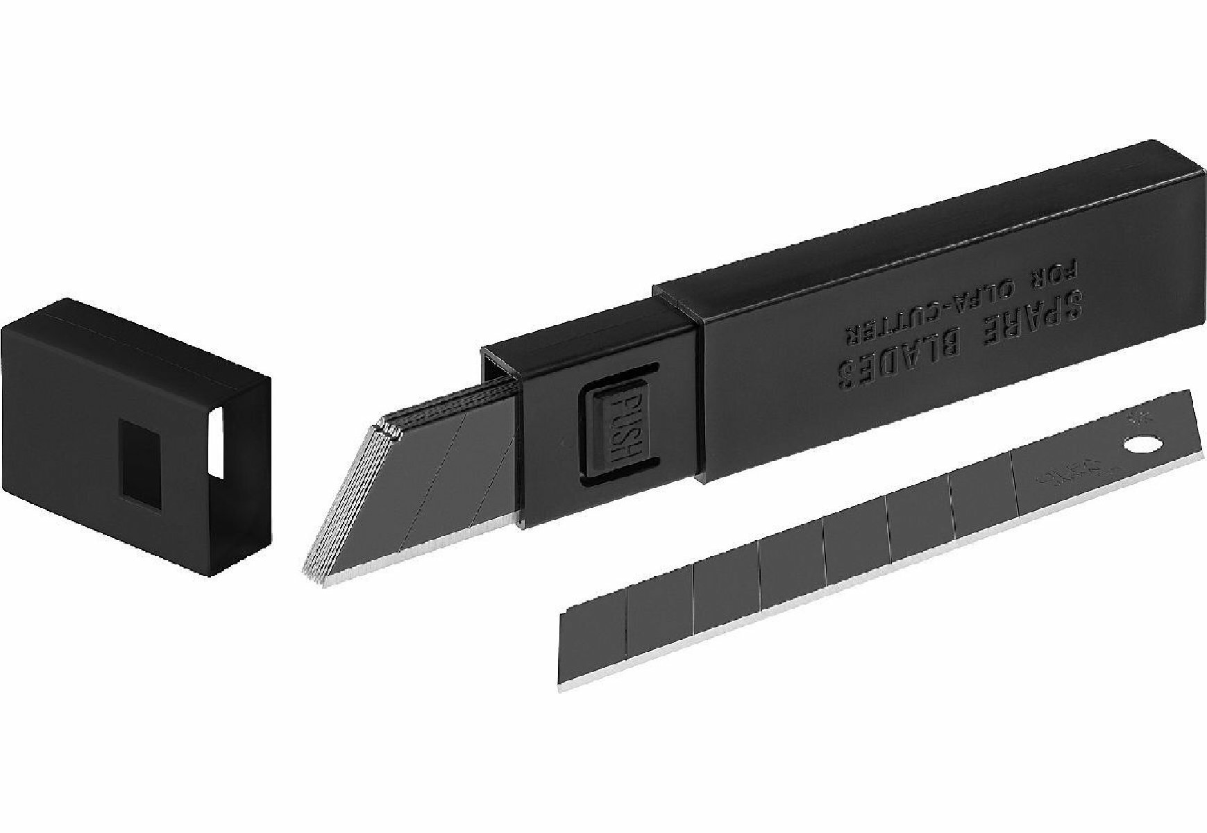 Сегментированные лезвия OLFA EXCEL BLACK 18х100х0.5 мм 8 сегментов 25% острее набор 10 штук