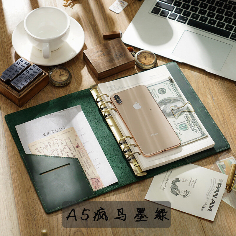 Улучшенный блокнот формата A5 с ремешком, кожаный блокнот, дорожный дневник, планировщик, блокнот ручной работы, портативный блокнот формата A6/A7.