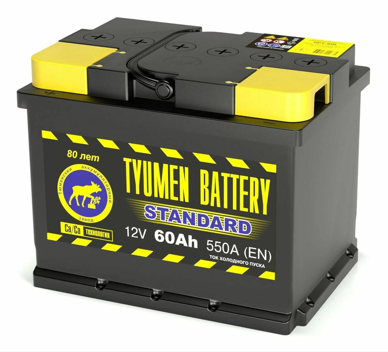 Автомобильный аккумулятор Tyumen Battery Standard 60 Ач прям. пол. 550A (242x175x190)
