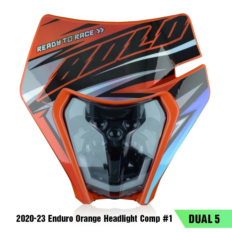 PowerZone мотоциклетная фонарь, фара головного света, головные фонари для KTM EXC SXF MX внедорожный велосипед, эндуро, фонарь Оранжевый, Orange Headlight 1