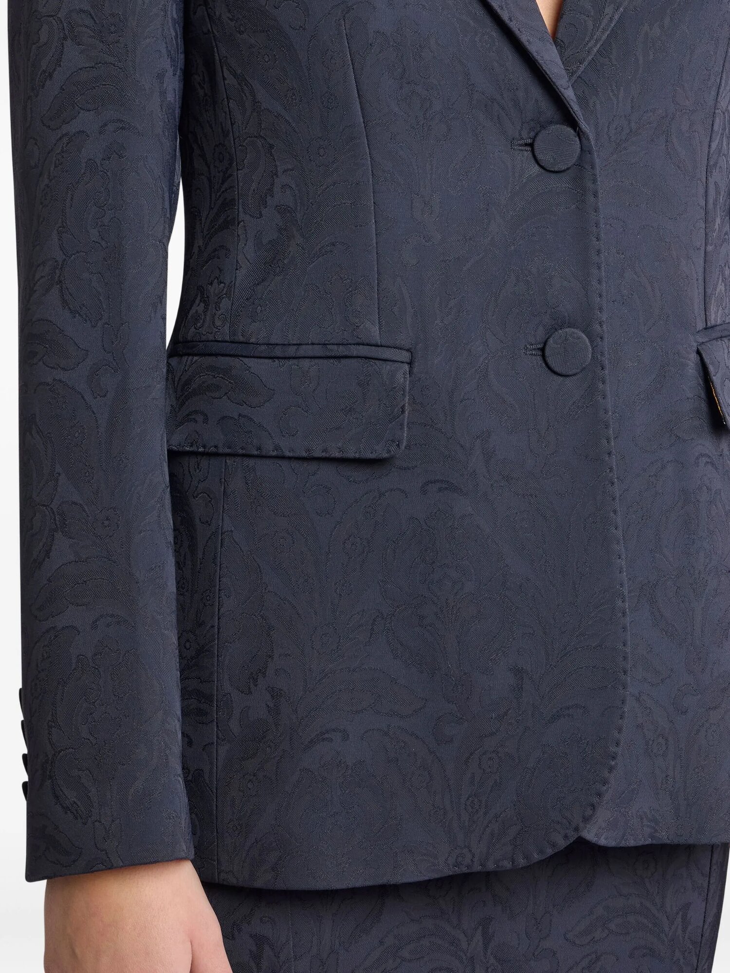 Куртка ETRO Paisley-pattern cady blazer, размер 42, blue — фото 1
