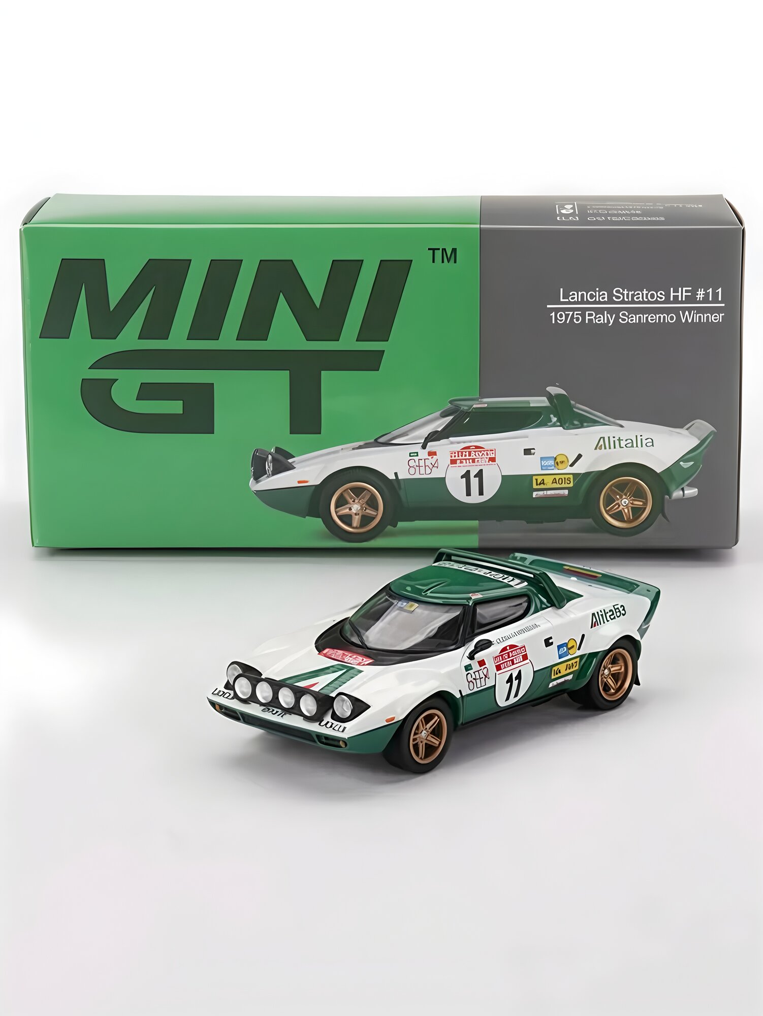 MINI GT 1/64 #628 Lancia Stratos HF 1975 Rally Sanremo Winner #11 Под Давлением Автомобиль Модели 1/64 Kaido Works V1