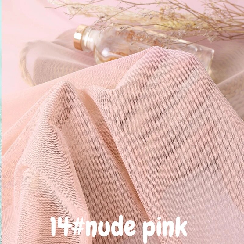 Эластичная сетчатая ткань Xintianji Power Net 95% Polyester 5% Spandex Розовый, 90x150cm (1y), 14