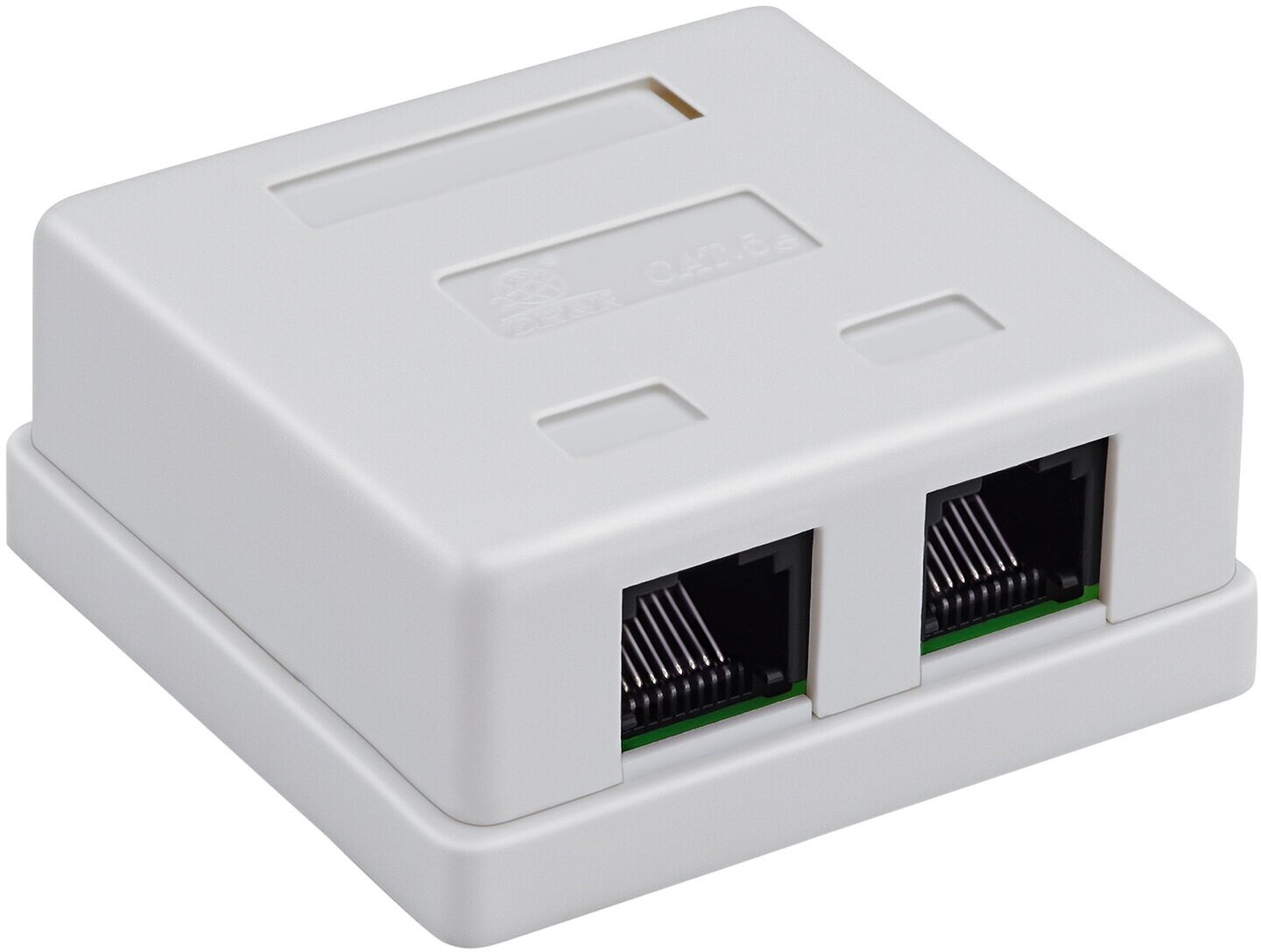 Розетка RJ-45 Buro TL-CAT-014, двойная, для интернета, 2 поста, белая