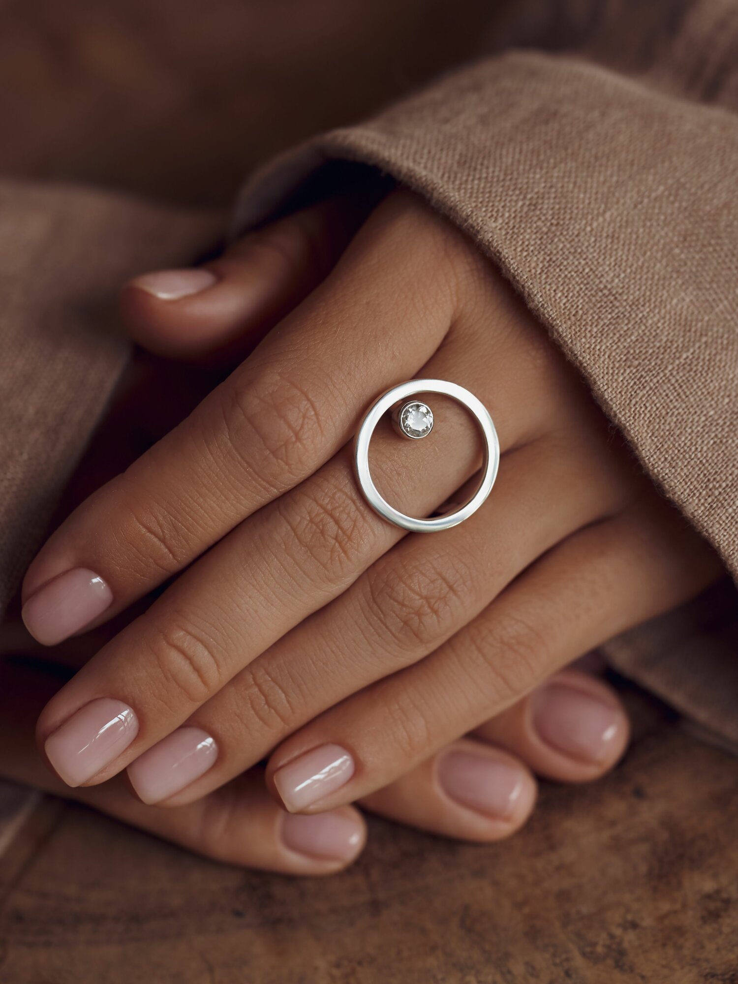 Кольцо, серебро, 925 проба, топаз