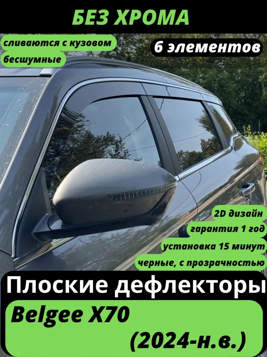 Тюнинг дефлекторы 2D на Belgee X70 (2024-н. в), комплект 6 шт