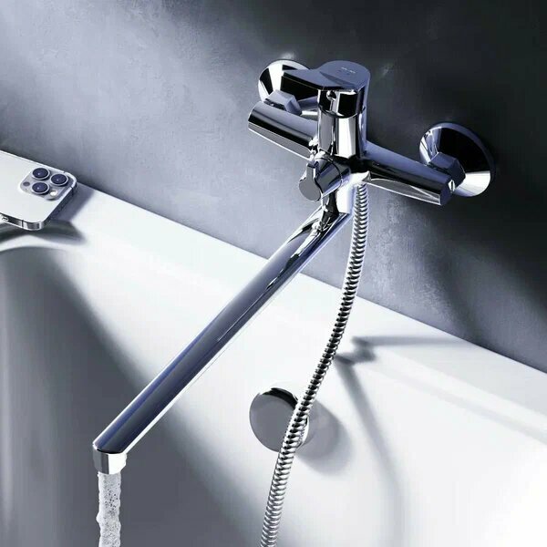 Смеситель для ванны и душа, цвет — хром, излив 325мм, X-Joy AM.PM