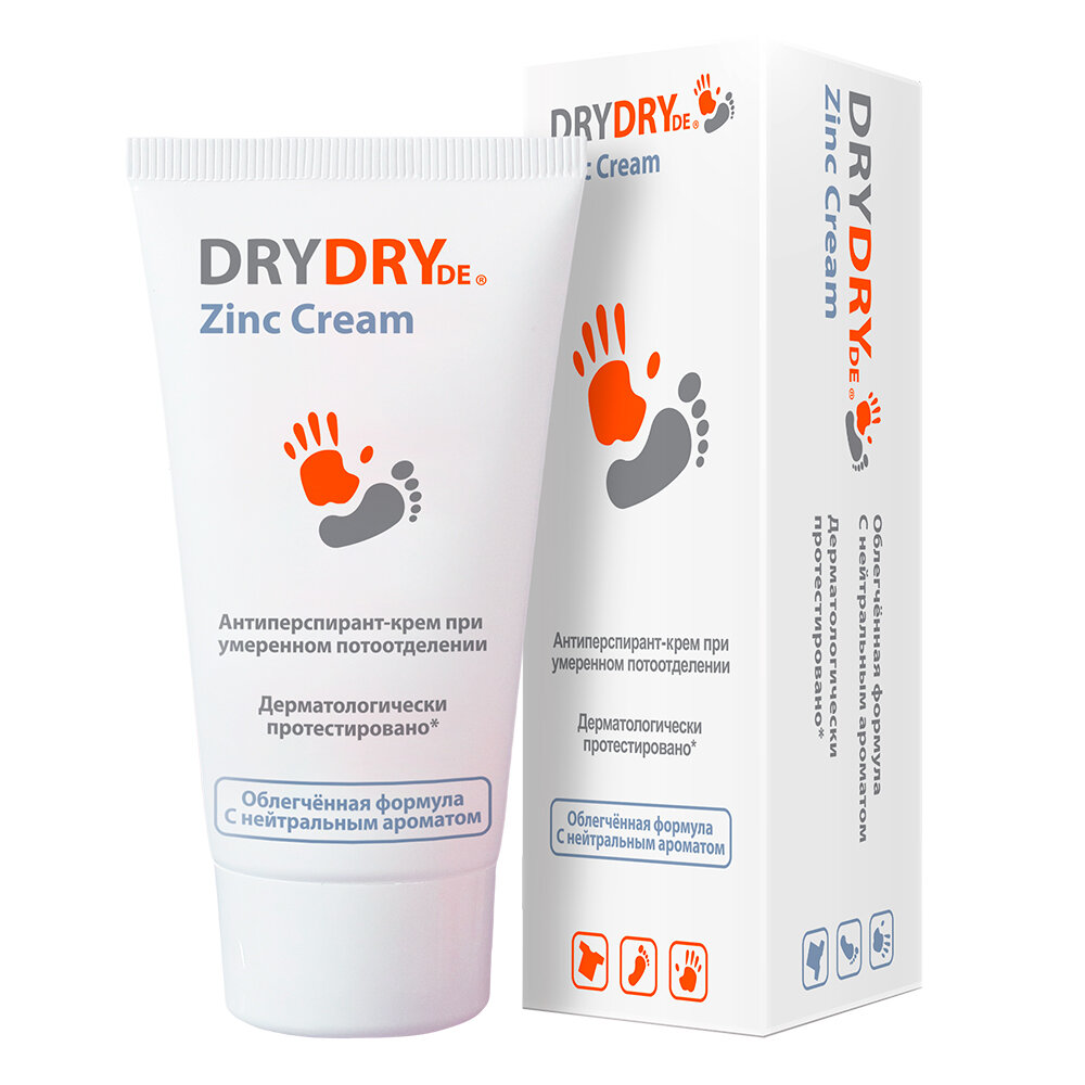 Dry dry de zinc cream антиперспирант-крем при умеренном потоотделении 50 мл
