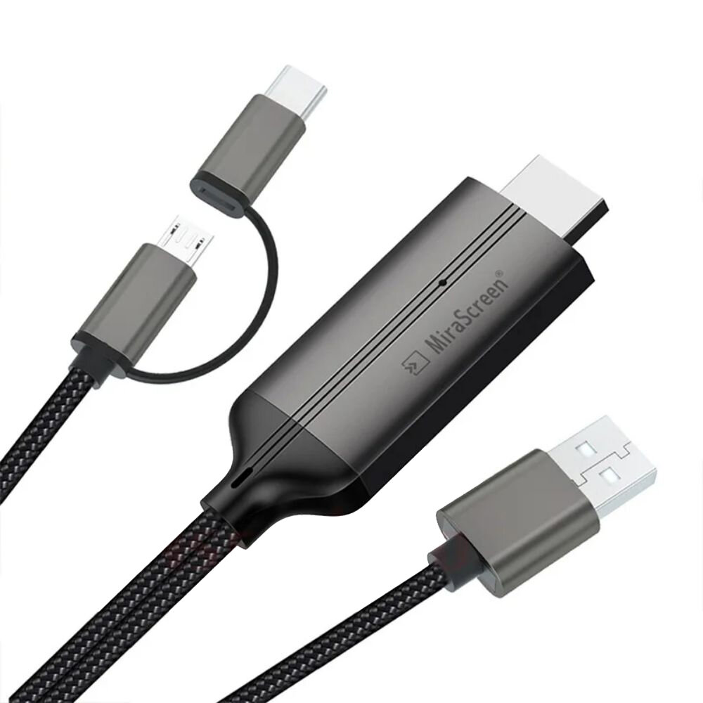 Mirascreen LD36 Проводной HD Micro USB Type C HD TV Stick для Android-смартфонов, дублирующий экран на телевизоре, HDTV-мониторе