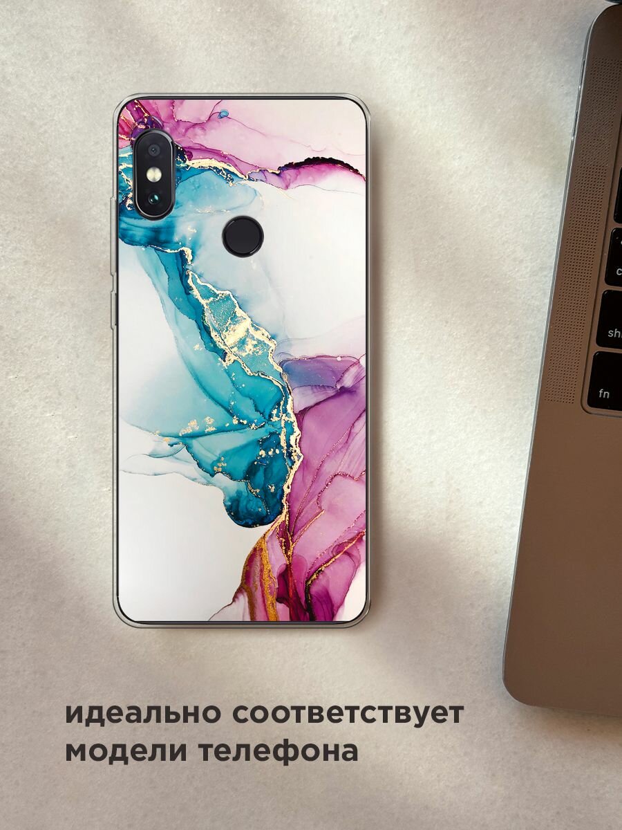 Чехол на Xiaomi Redmi Note 5/Note 5 Pro / Сяоми Редми Нот 5/Нот 5 Про с принтом "Розовые разводы рисунок" — фото 1