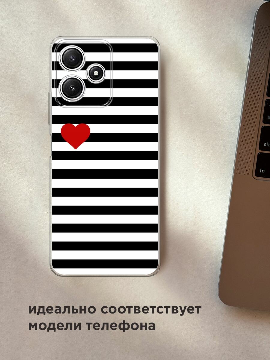 Чехол на Xiaomi Redmi 12 / Сяоми Редми 12 с принтом "Красное сердце" — фото 1