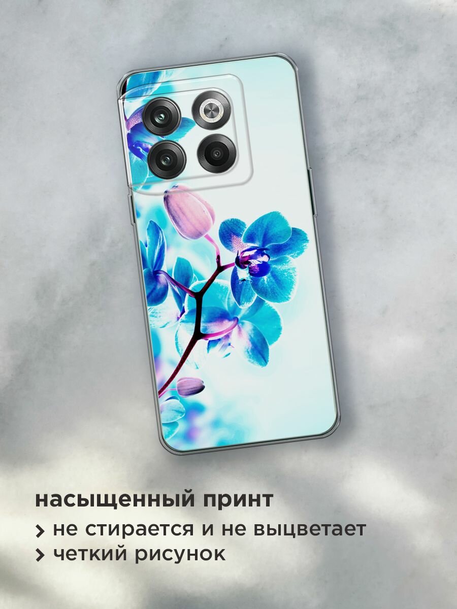Чехол на OnePlus 10T / Ван плюс 10T с принтом "Голубая орхидея" — фото 1