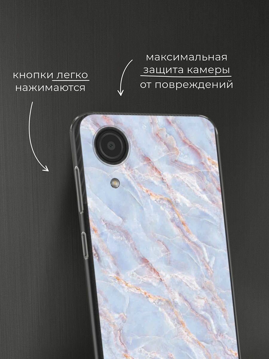 Чехол на Samsung Galaxy A03 Core / Самсунг Галакси А03 Core с принтом "Сиреневый мрамор" — фото 1