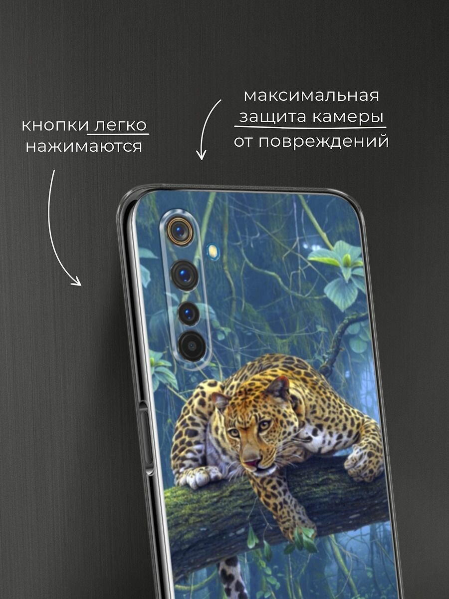Чехол на Realme 6 Pro / Реалми 6 Про с принтом "Леопард охотник" — фото 1