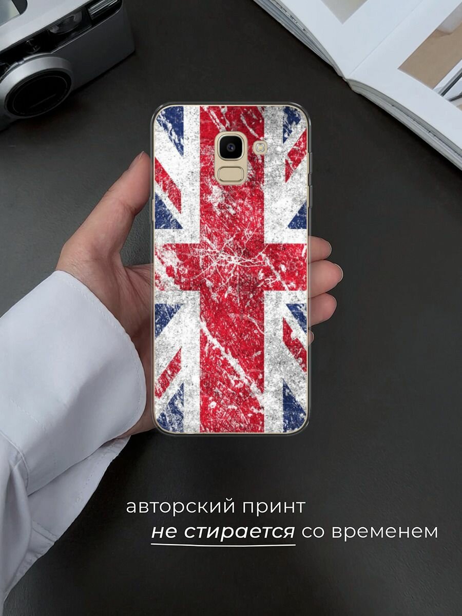 Чехол на Samsung Galaxy J6 2018 / Самсунг Галакси Джей 6 2018 с принтом "Флаг британский" — фото 1