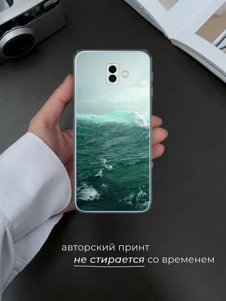 Чехол на Samsung Galaxy J6 + / Самсунг Галакси J6 Плюс 2018 с принтом "Волны 12" — фото 1