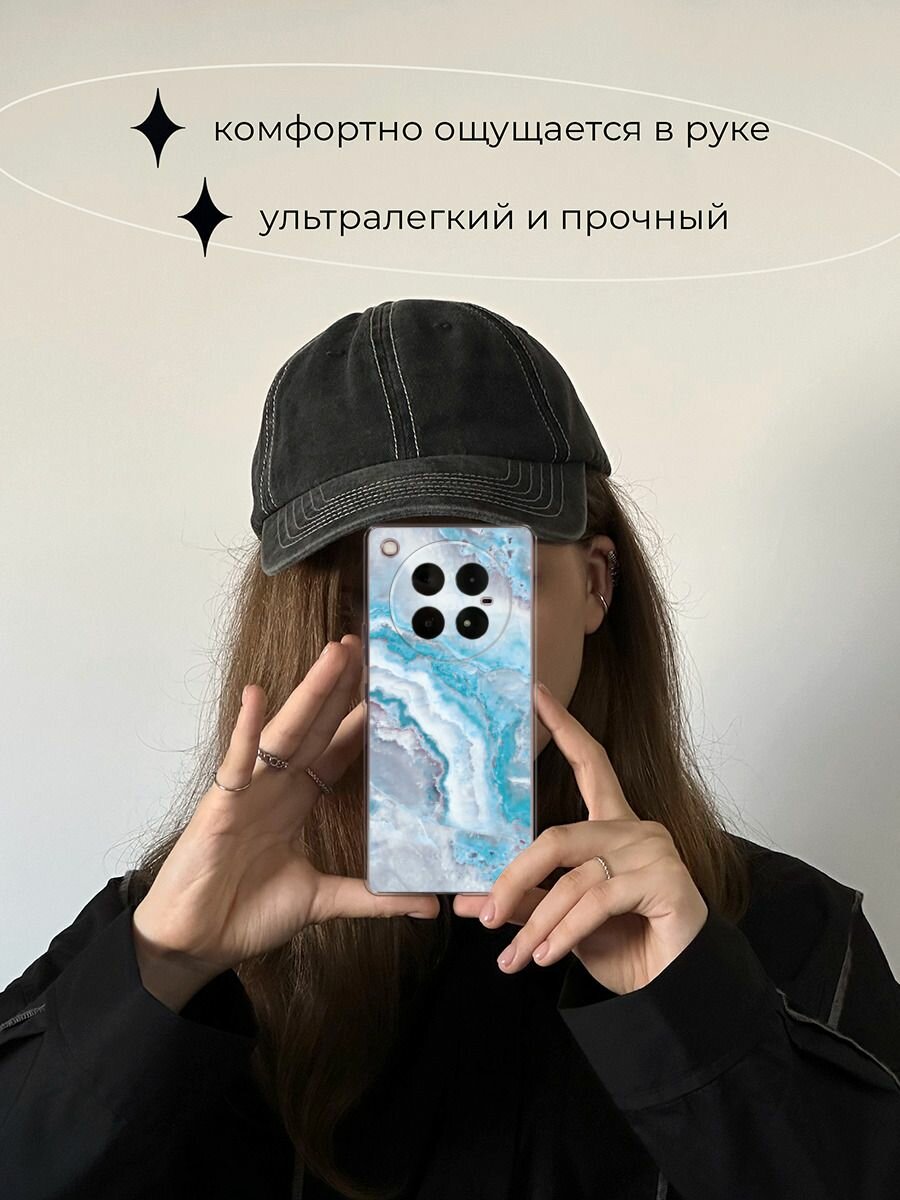 Чехол на Infinix Zero 40 4G / Инфиникс Зеро 40 4G с принтом "Нежно-голубой мрамор" — фото 1