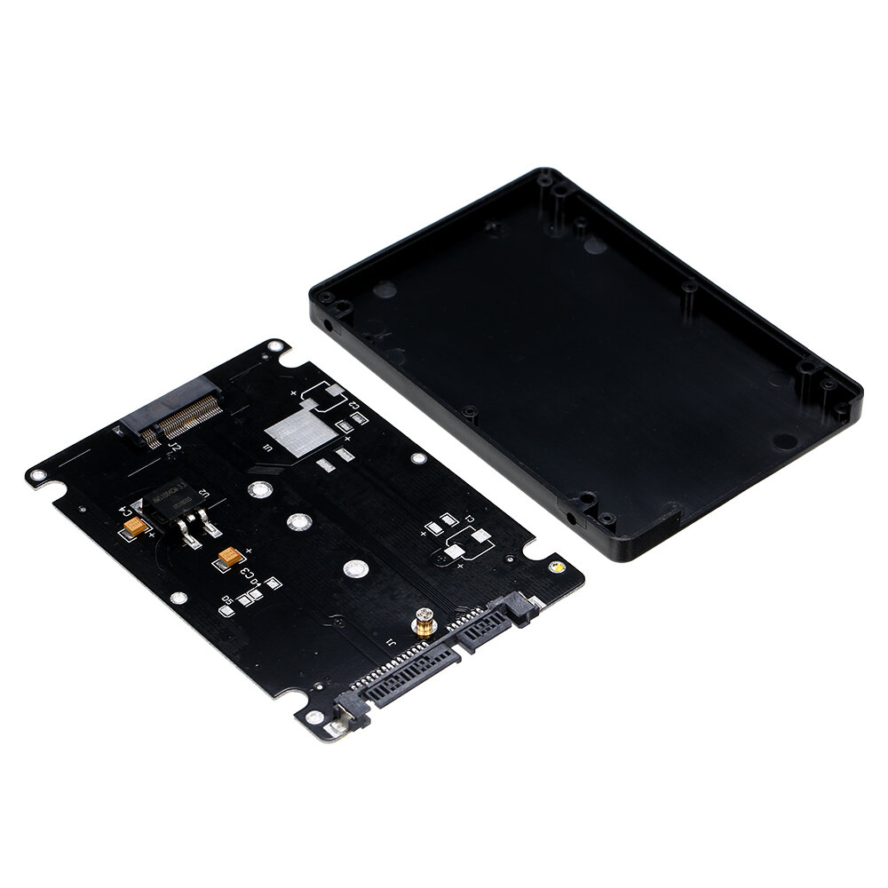 Конвертер адаптер NGFF M.2 SSD в 22Pin SATA III с корпусом 2.5' для SSD 2280 2260 2242 2230, вес упаковки 30g, размер упаковки 10*7*0.6cm, в комплект входят 1 конвертер и 1 пакет винтов