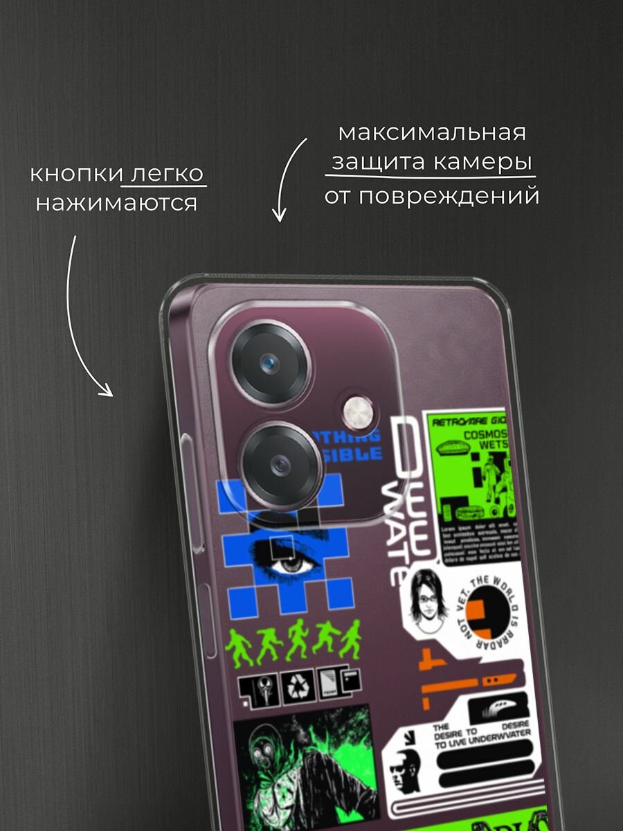 Чехол на Oppo A3/A3x / Оппо А3/A3x с принтом "Nothing impossible", прозрачный — фото 1