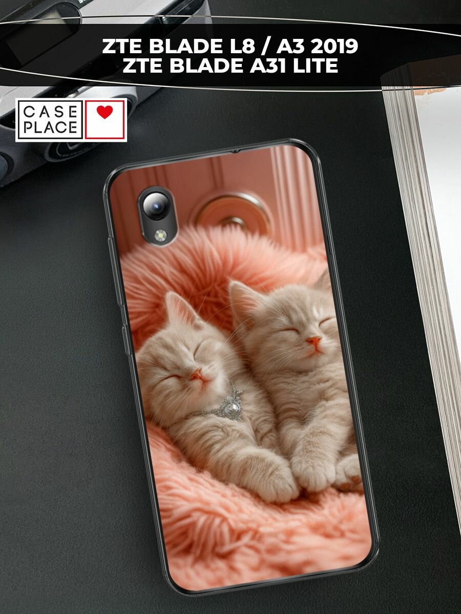 Чехол на ZTE Blade L8/A3 (2019)/A31 lite / ЗТЕ Блэйд L8/A3/A31 Лайт с принтом "Спящие котики"
