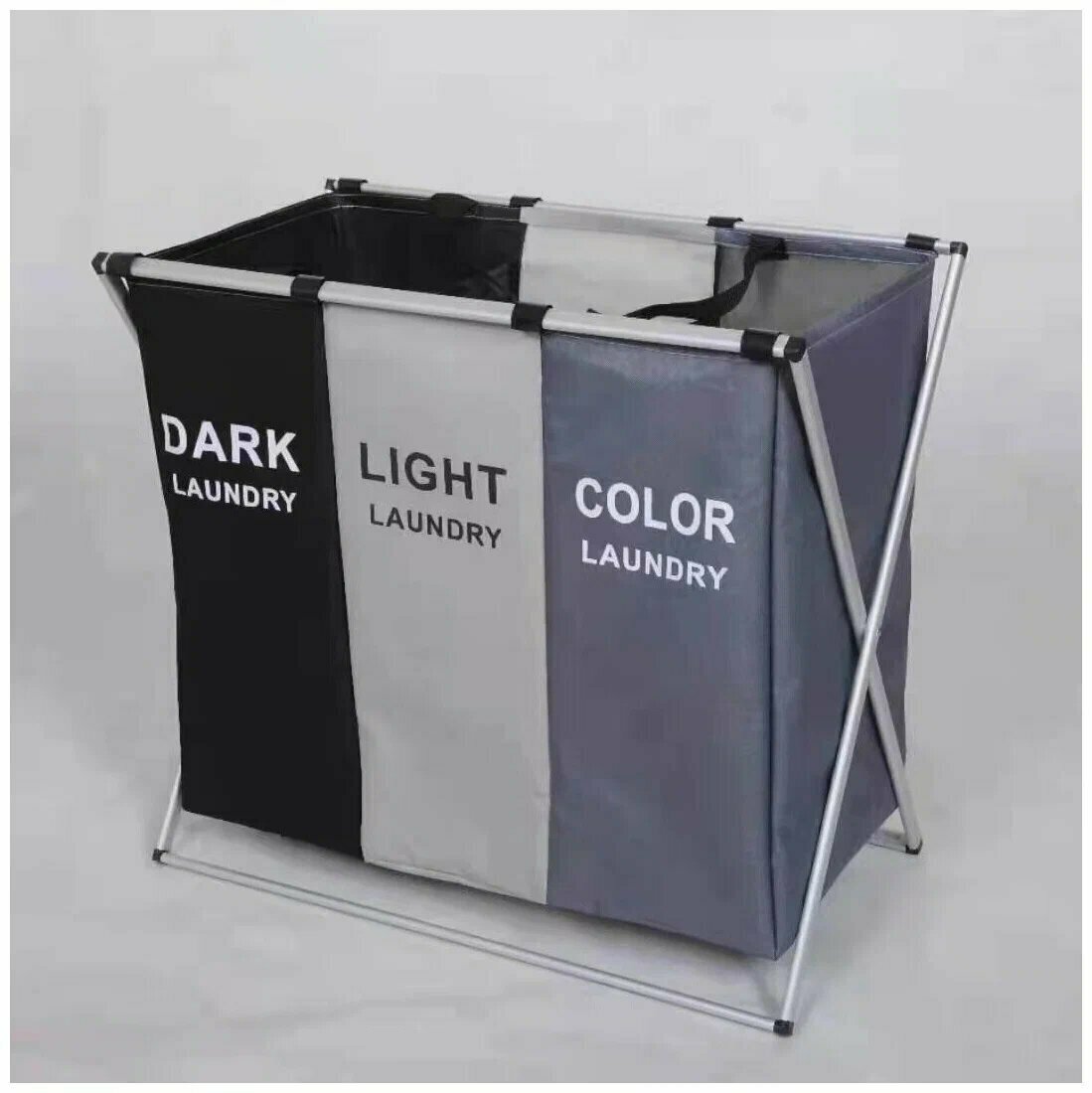 Корзина дле белья сортировочная по цветам, бак для белья с алюминевой рамкой для хранения грязной одежды