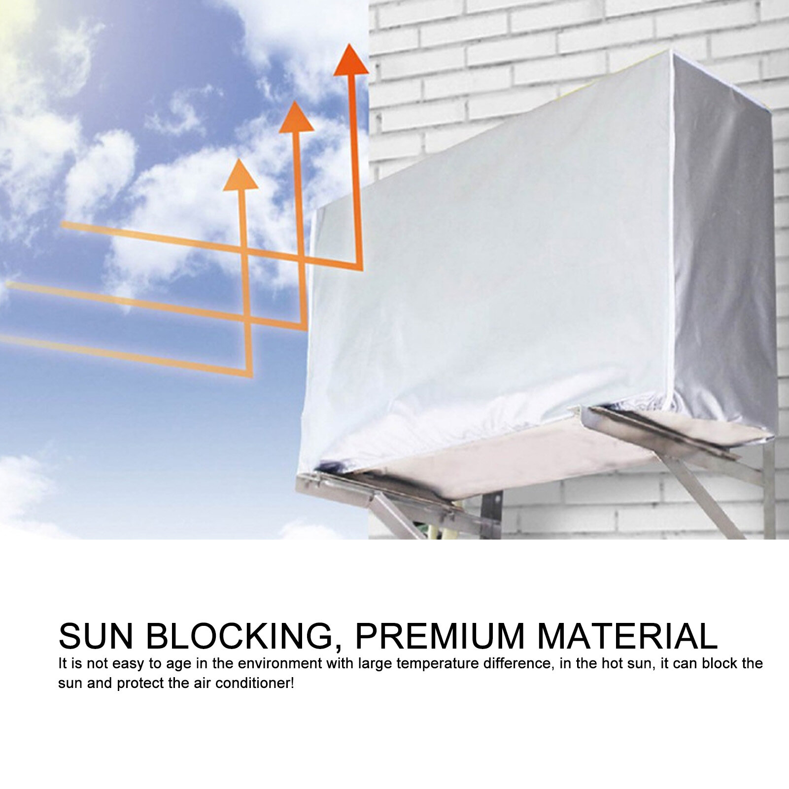 Крышка оконного кондиционера, водонепроницаемая, дышащая, защитная крышка центрального мебельного блока для наружного патио, 86x35x60 см/33,9x13,8x23,6 дюйма