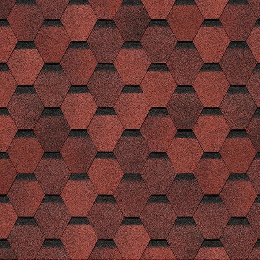 Черепица гибкая Docke Eurasia Шестигранник красная 3 кв. м Docke ZRKQ-1114