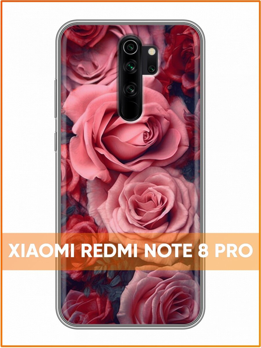 Чехол для Xiaomi RedMi Note 8 Pro с принтом для женщин с цветочками розами (Сяоми Редми Ноут 8 Про)